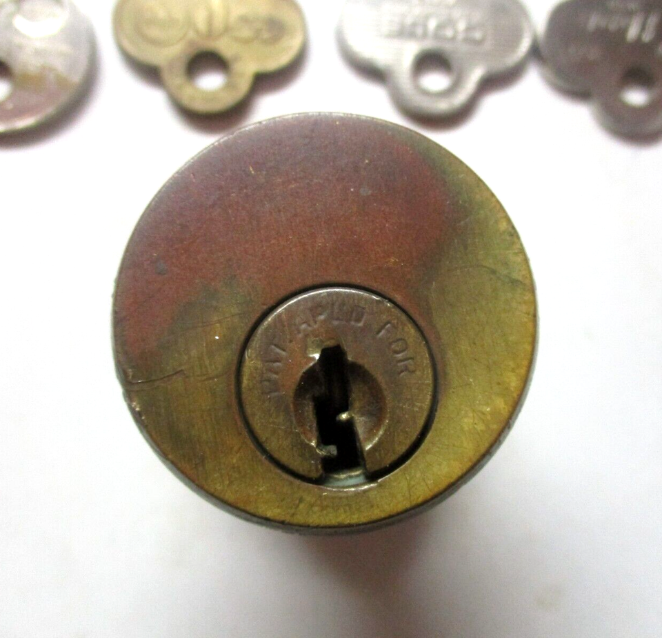 Mortise Cylinder Lock Solid Brass Keys Bore 1-1/8'' 29mm, Depth 1-3/8 ...