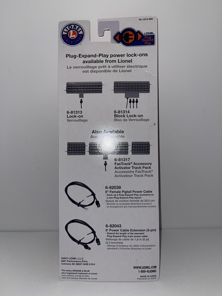 Lionel 6-81313 FasTrack Plug N Play Single Terminal Straight O 027 2015 ...