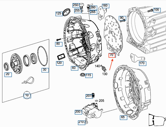 MERCEDES-BENZ GL X164 TRANSMISSION INTERMEDIATE PLATE A2202771614 ...