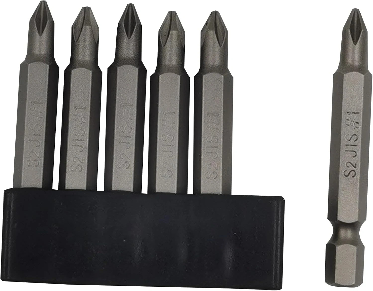6Pcs 50Mm JIS Screwdriver Bit Set with Magnetic Tip,1/4 Hex Shank, S2 ...