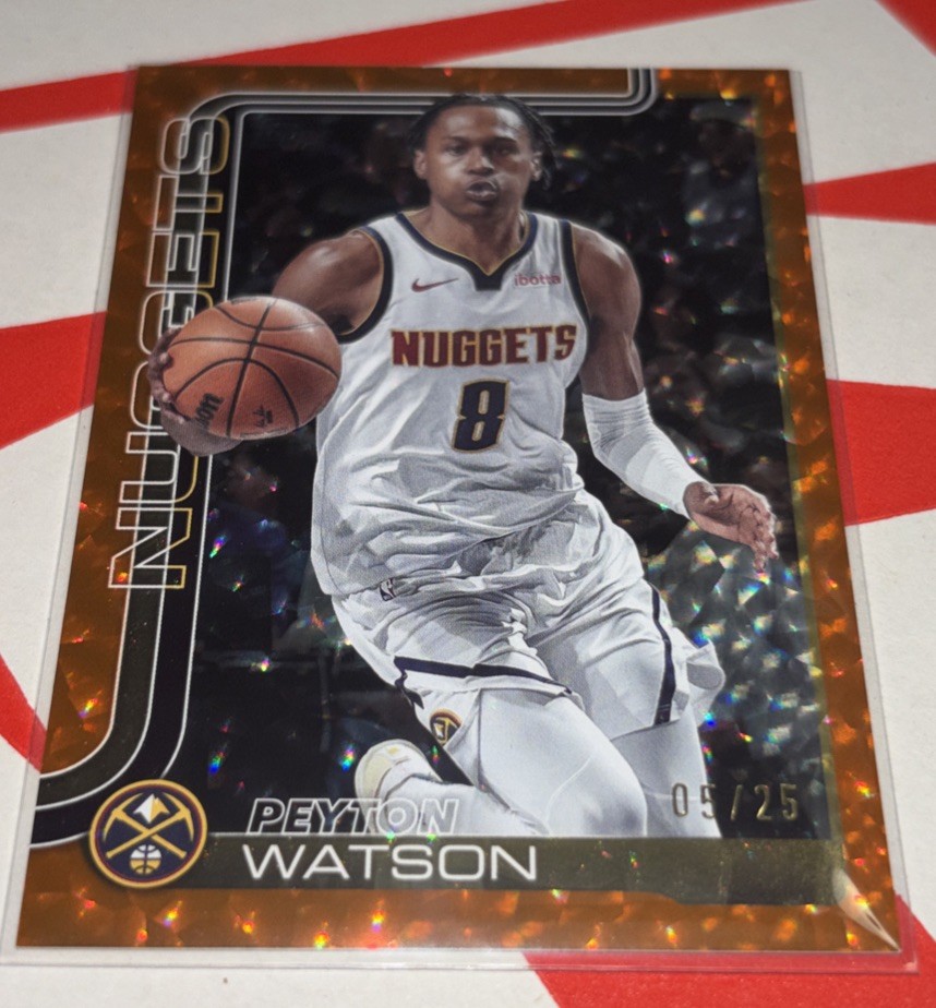 2025-26 Topps Peyton Watson Orange Geometric Refractor #05/25 Nuggets ...