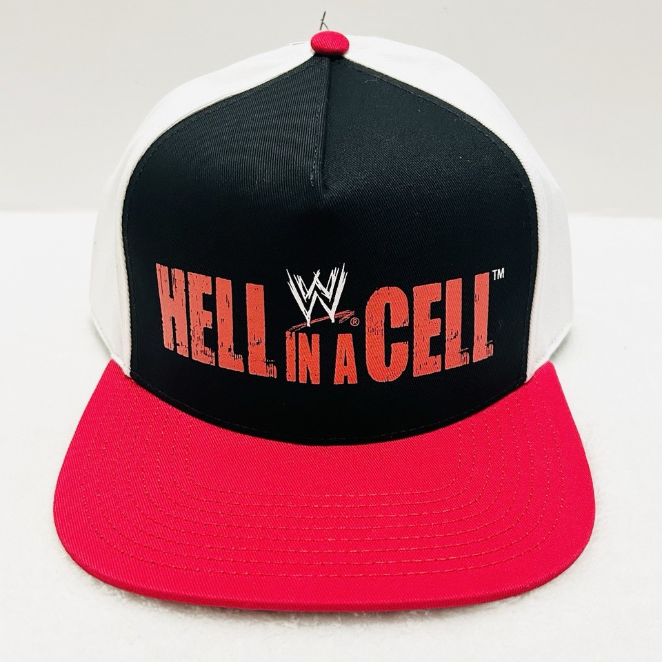 WWE Hell in a Cell Wrestling Hat Cap Adjustable Snapback Tri-Color ...