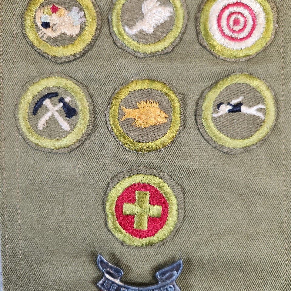 Vintage Late 1940s Boy Scouts of America Sash w/ Merit Badges, Pins ...
