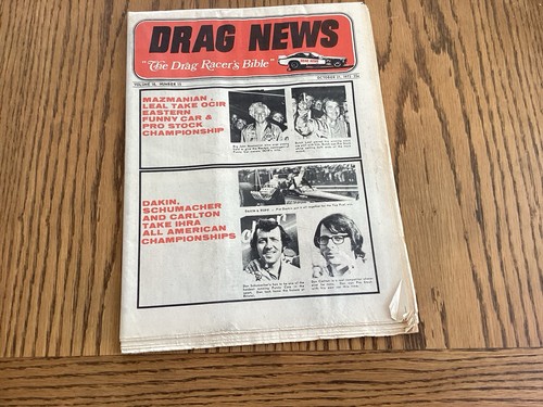 Drag News Magazine Vol 18 # 15 1972 Schumacher Cover NHRA Drag Racing ...