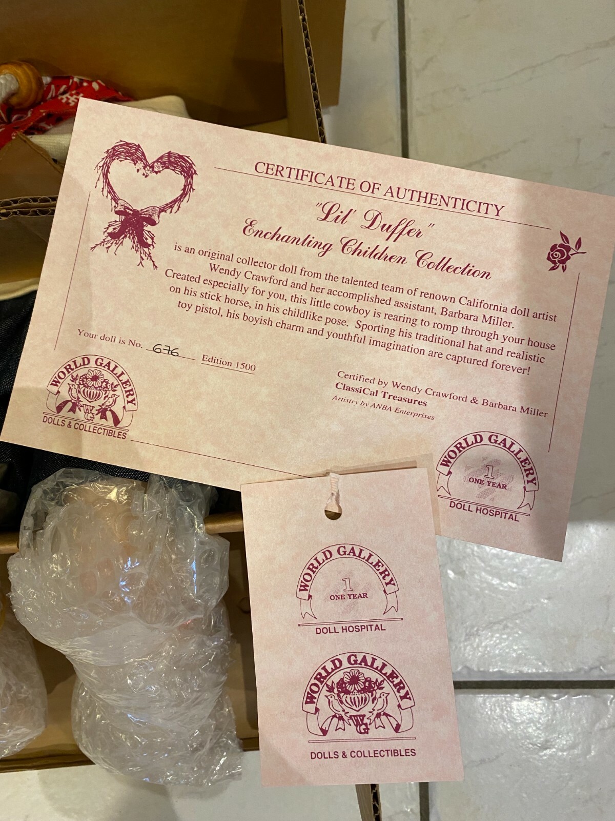 LTD EDITION LIL DUFFER WENDY CRAWFORD & BARBARA MILLER KNEELING COWBOY ...