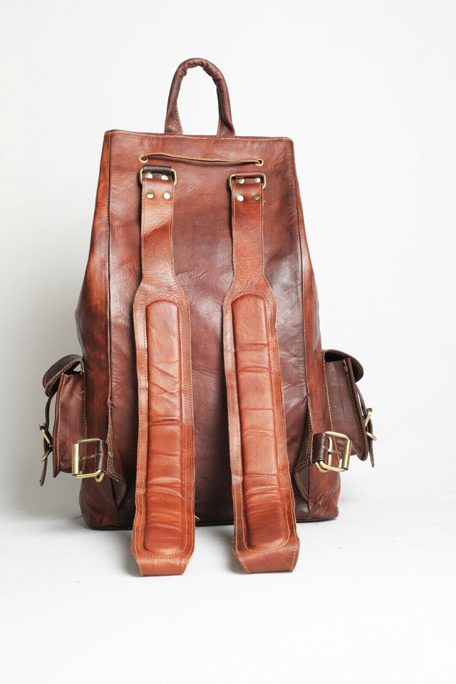 Leather Backpack Handmade Brown Rucksack Travel Bag For Unisex 22 inch ...