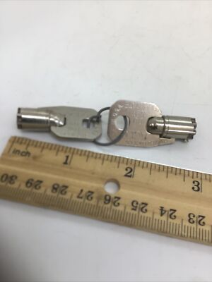 Matching Pair ACE Chicago Lock Vending Machine Keys Soda Coke Coca-Cola ...