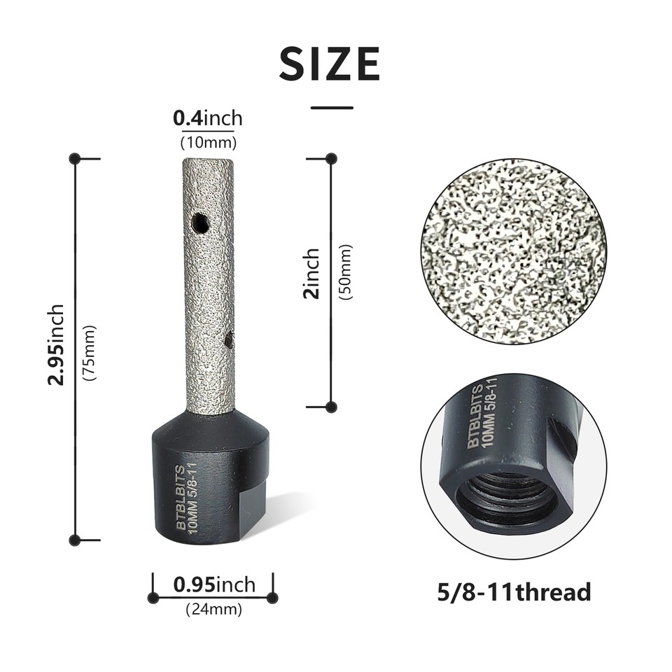 Diamond Milling Finger Bit Enlarging Shaping Hole 10mm for Tile Ceramic ...
