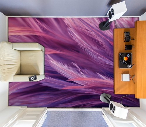3D Purple Feathers O4136 Floor WallPaper Murals Wall Print Decal 5D ...