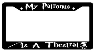 My Patronus Is A Thestral Black Plastic License Plate Frame Auto Harry ...