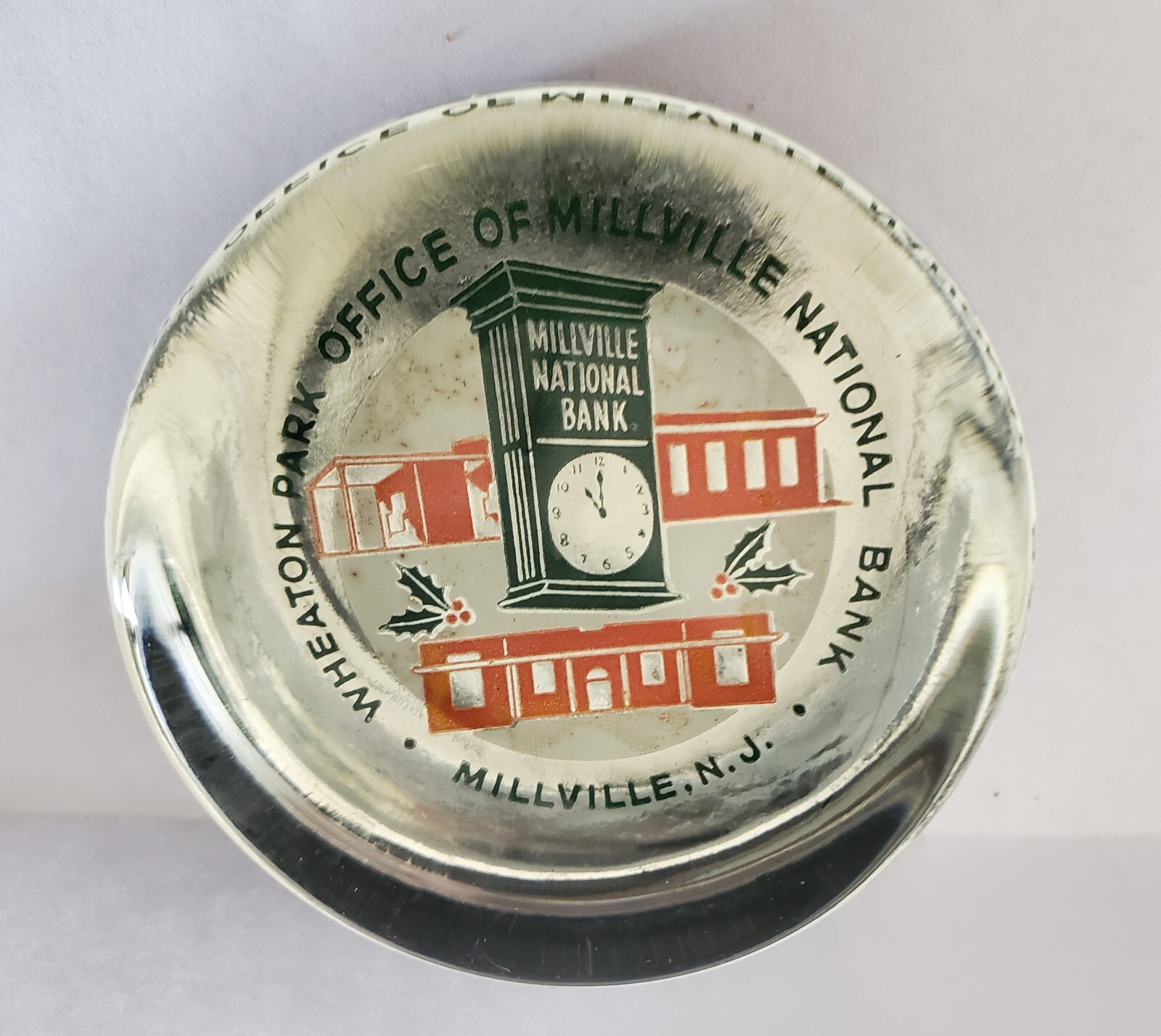 Vintage Millville National Bank (Wheaton Park Office, N.J.) Paperweight ...