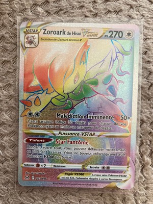 pokémon Zoroark de hisui VMAX 203/196 Secrete Rainbow Origine Perdue ...