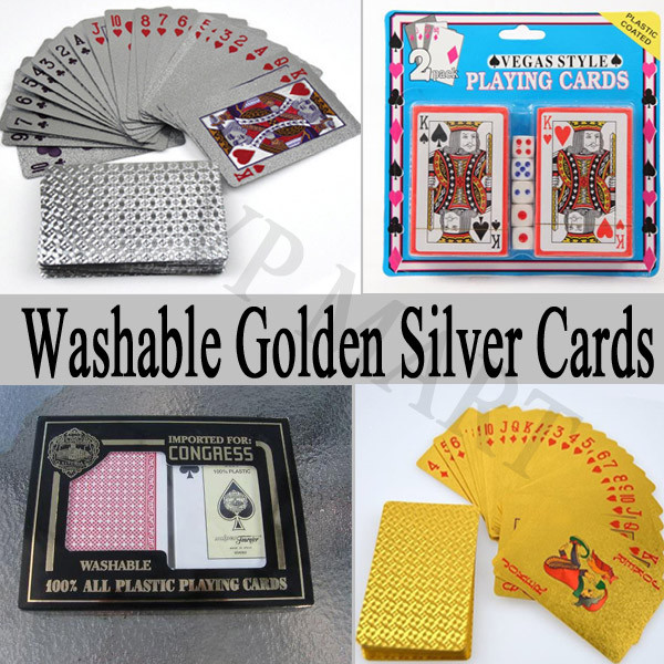 Playing Cards Traditional Cards Poker Silver Card Black Foil Golden UK ...