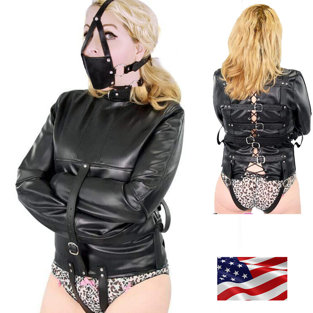 Asylum Straitjacket Straight Jacket Body Harness Armbinder Panel Mouth Ball Gag | eBay