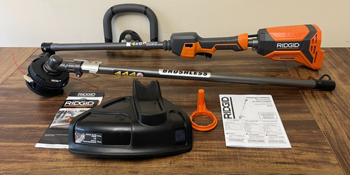 RIDGID 18V Brushless 14 in. Cordless Battery String Trimmer R01201VNM ...