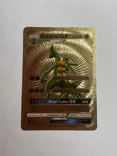 Sceptile GX Leaf Blade Solar Cutter Gold Foil Fan Art Display Card NM ...