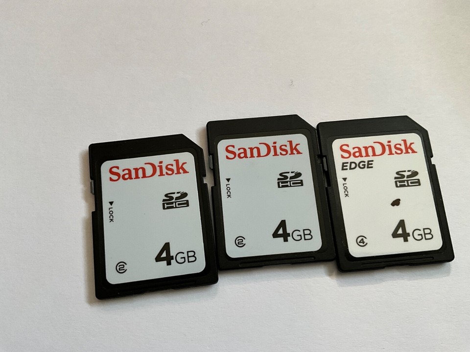 Lot of 3pcs 4gb Sandisk SDHC MEMORY CARDS NIKON CANON SONY CAMERAS | eBay