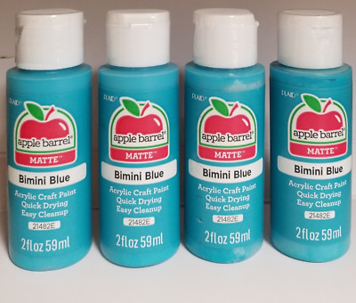 ACRYLIC PAINT 4Pk APPLE BARREL COLOR: BIMINI BLUE SET OF 4 EACH IS 2 FL ...