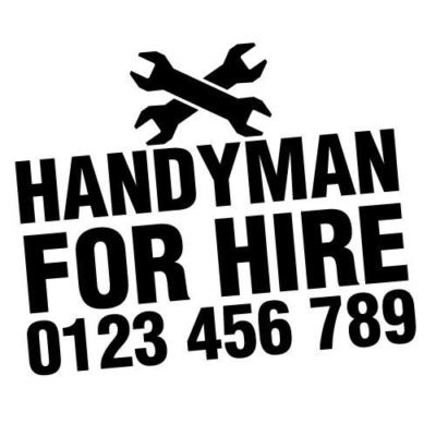 CUSTOM TEL NUMBER HANDYMAN FOR HIRE CAR VAN STICKER | eBay