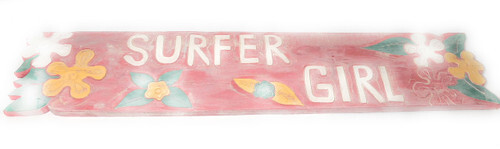 Surfer Girl Sign 40" - Rustic Pink w/ Plumeria Flowers | #dpt5039100 | eBay