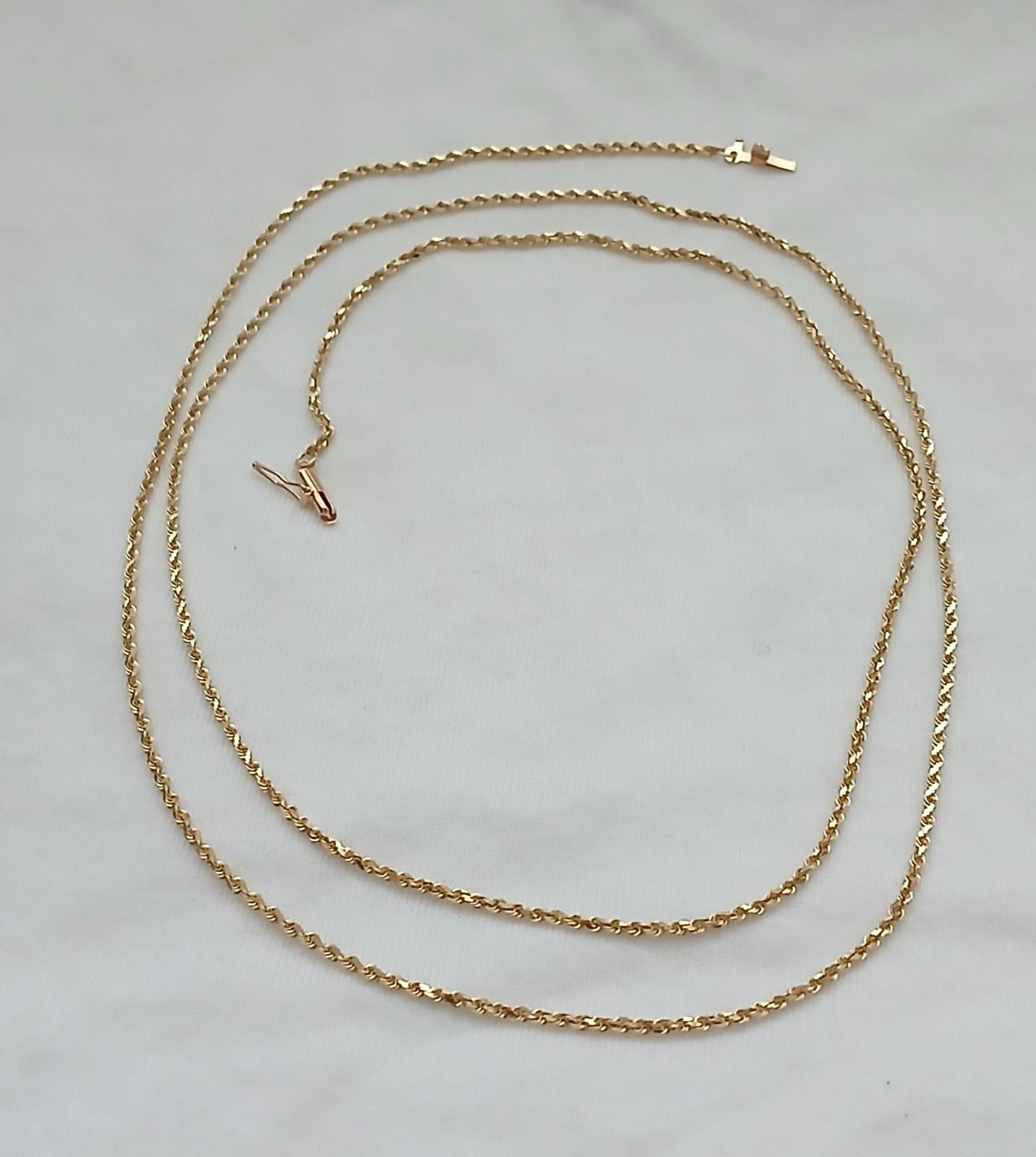 Excellent Pre-Owned 18k Gold Rope Chain, Size 30" X 1.5 MM 7.85 Grams ...
