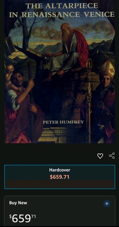 The Altarpiece in Renaissance Venice Peter Humfrey Hardcover DJ 1993 ...