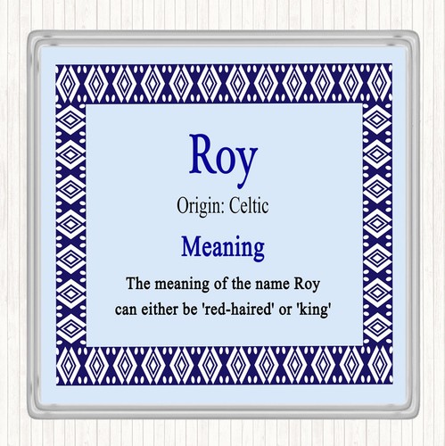 Roy Name Meaning Drinks Mat Coaster Blue | eBay