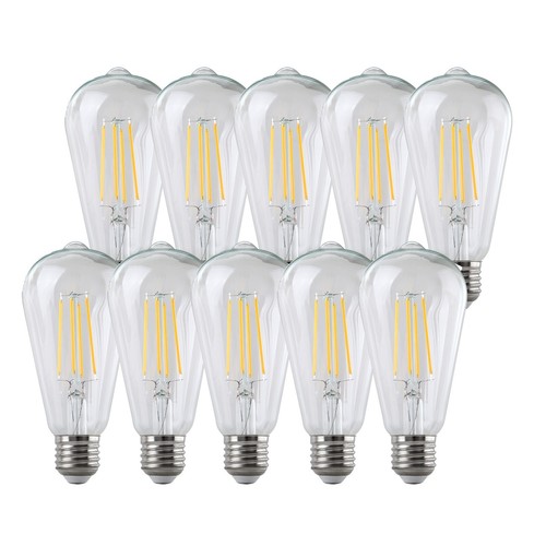 10 x LED ST64 Vintage Filament Light Globes Edison Bulb E27 8W 2700K ...