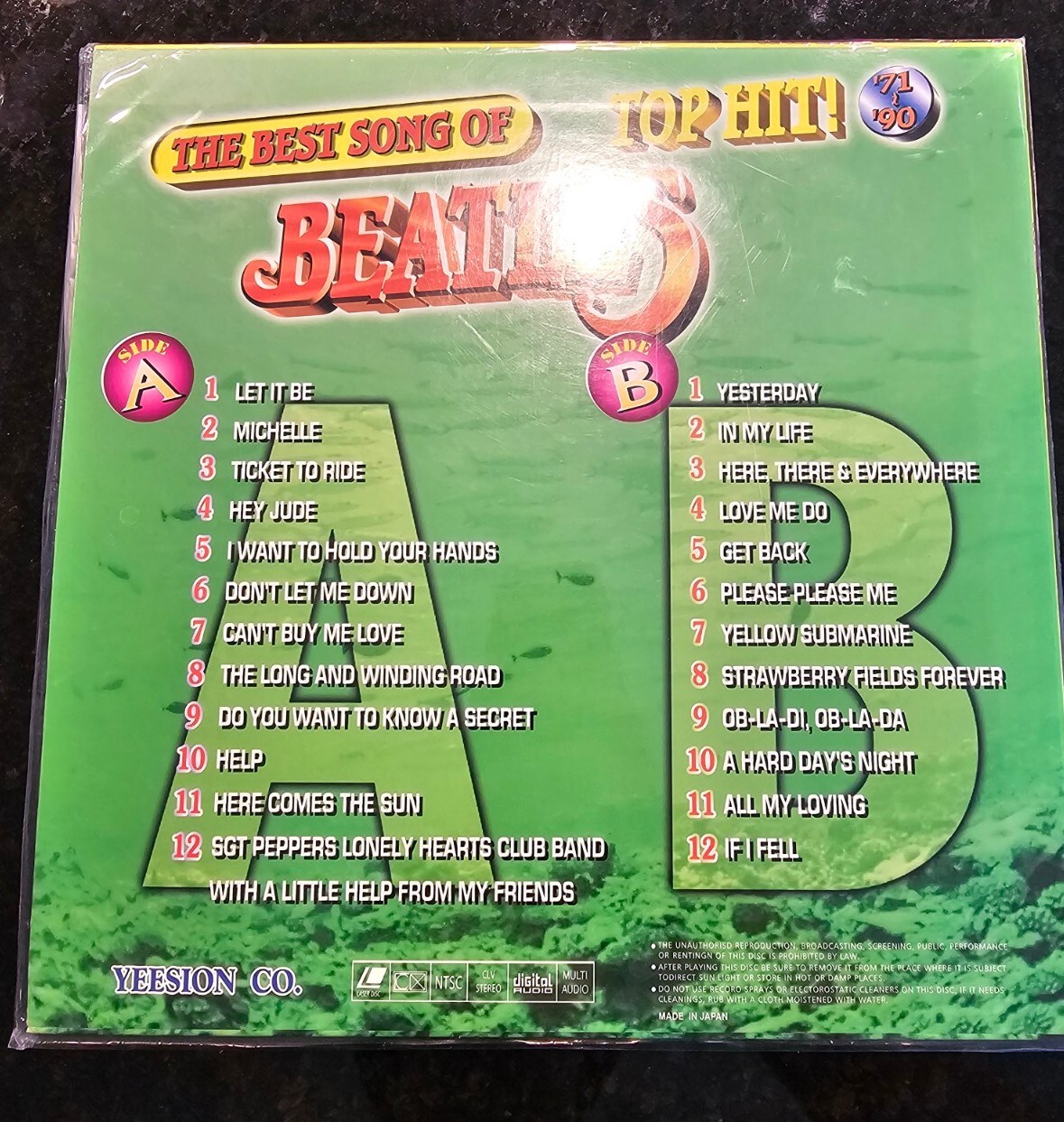 The Best Song Of Beatles Top Hit '71-'90 Laserdisc (Very Rare Import ...