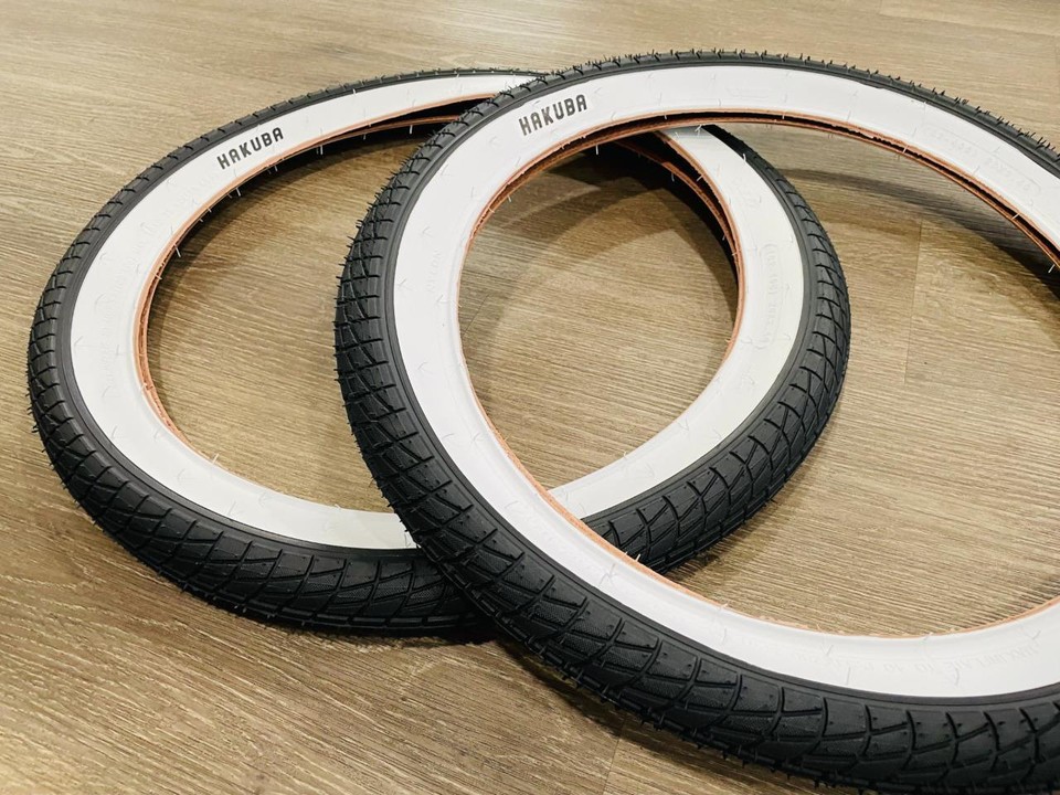 SET 20"x 2.40" BMX Tires White Wall Bike Bicycle 1Pair Street Jump ...