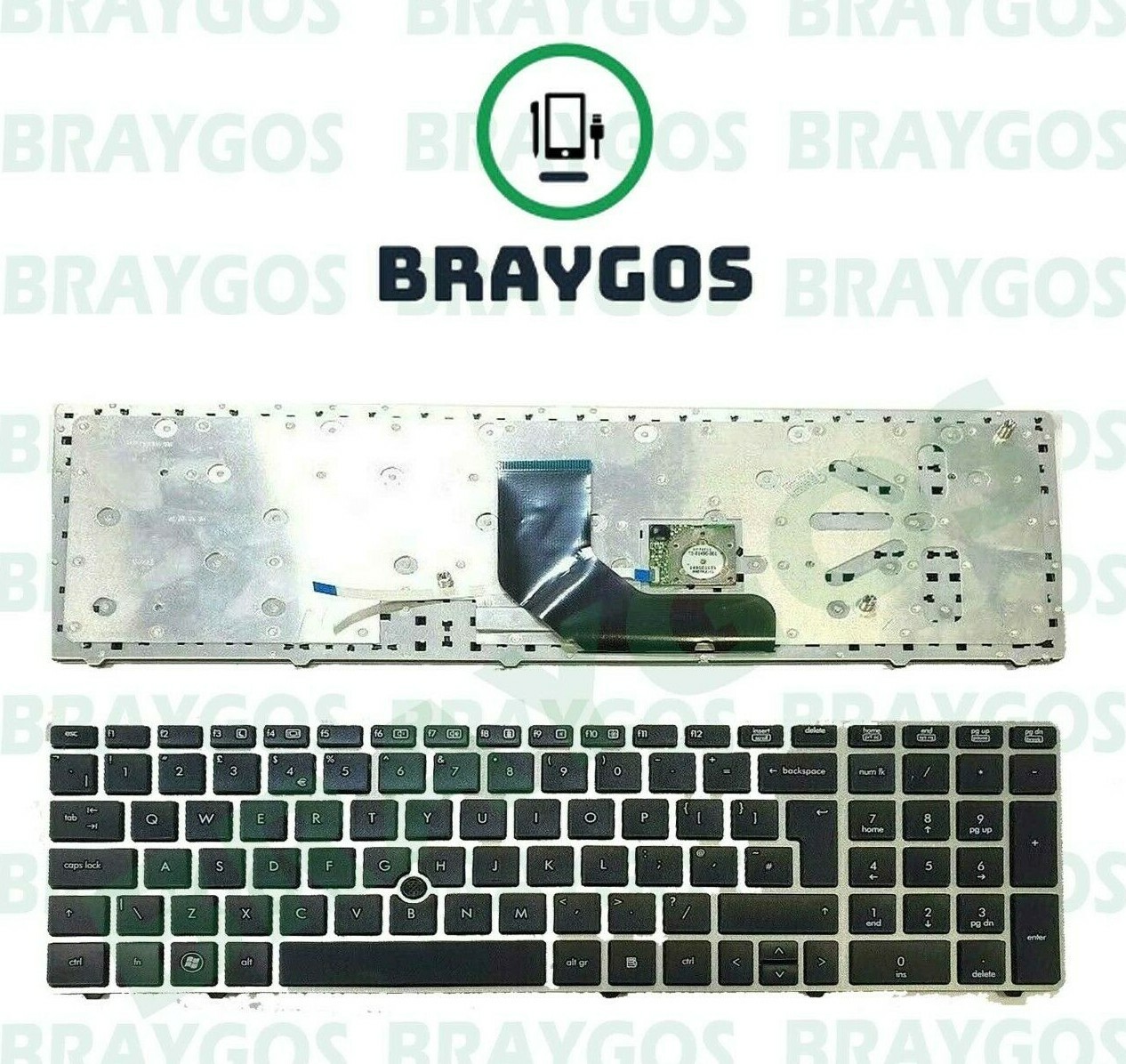 Replacement For HP Elitebook 8560P 8570P UK Layout Laptop Keyboard ...