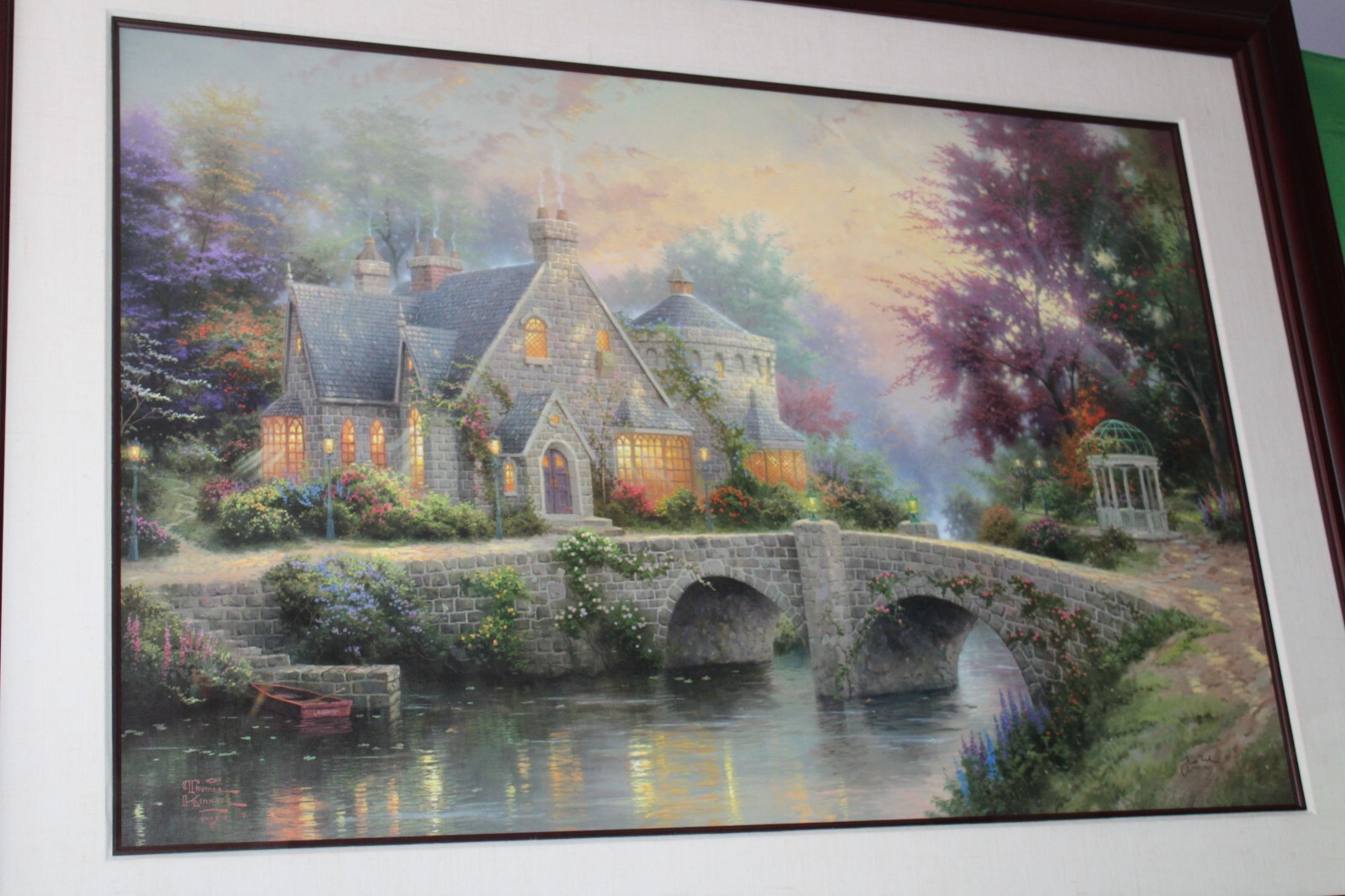 Thomas Kinkade Lamplight Manor Lithograph 2000 Framed Artist Signed Art ...
