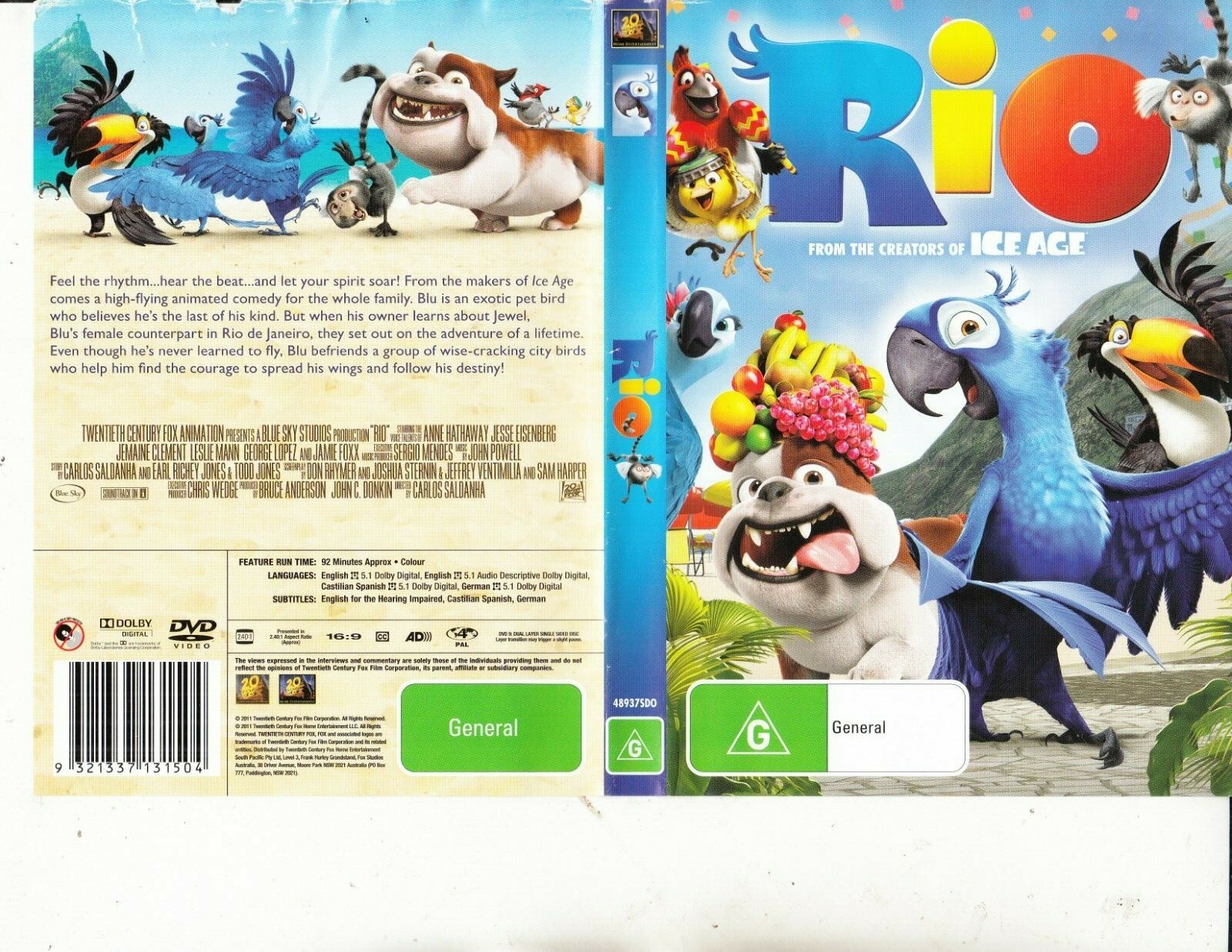 Rio-2011-Animated Movie-DVD | eBay UK