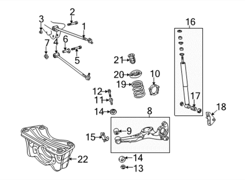 TOYOTA 48720-42030 Rav4 2001-05 Rear Suspension Lower Control Arm Sub ...
