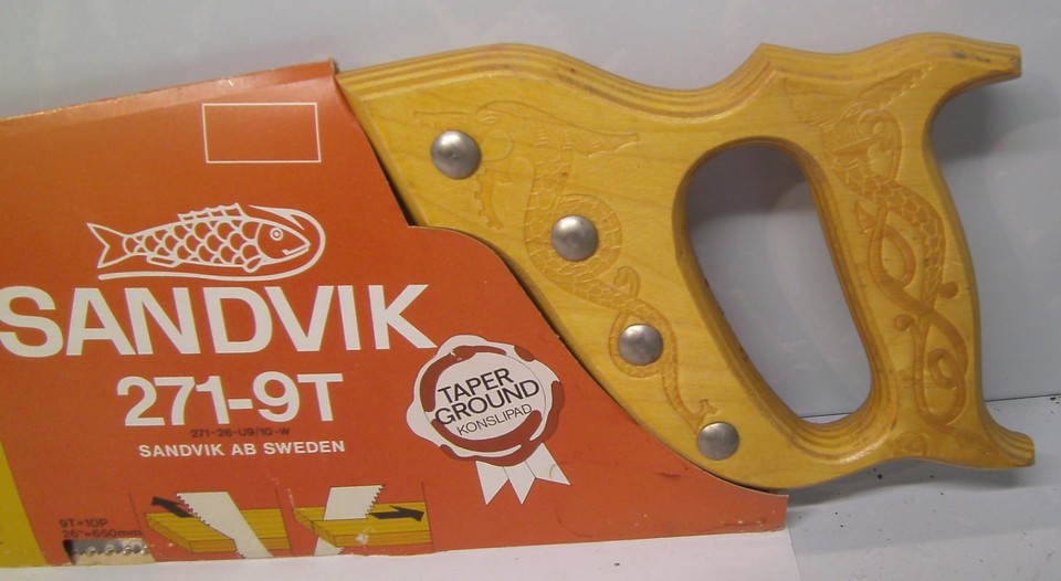 NEW Vintage SANDVIK 271 TRADITION SERPENT HANDLE 9T/10P 26” Hand Saw ...