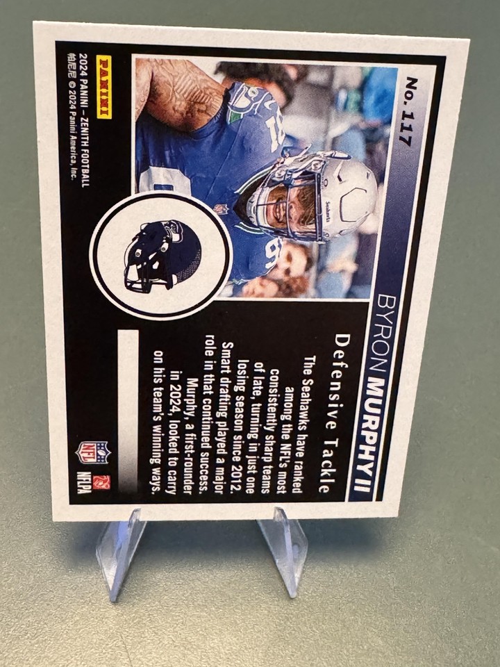 2024 Panini Zenith #117 Byron Murphy II Two Minute Drill Rookie Green ...