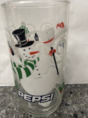 Pepsi Cola Soda Holiday Snowman Drinking Glass 16oz | eBay