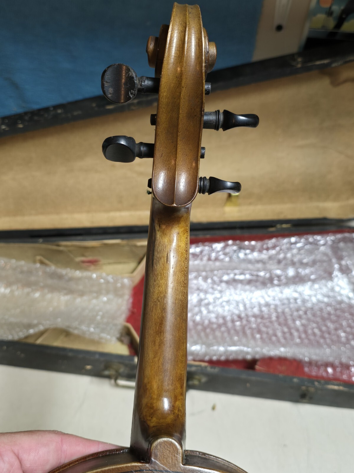 Vintage 1930's * HAND-MADE COPY * AMATI VIOLIN *In Coffin Style Wood ...