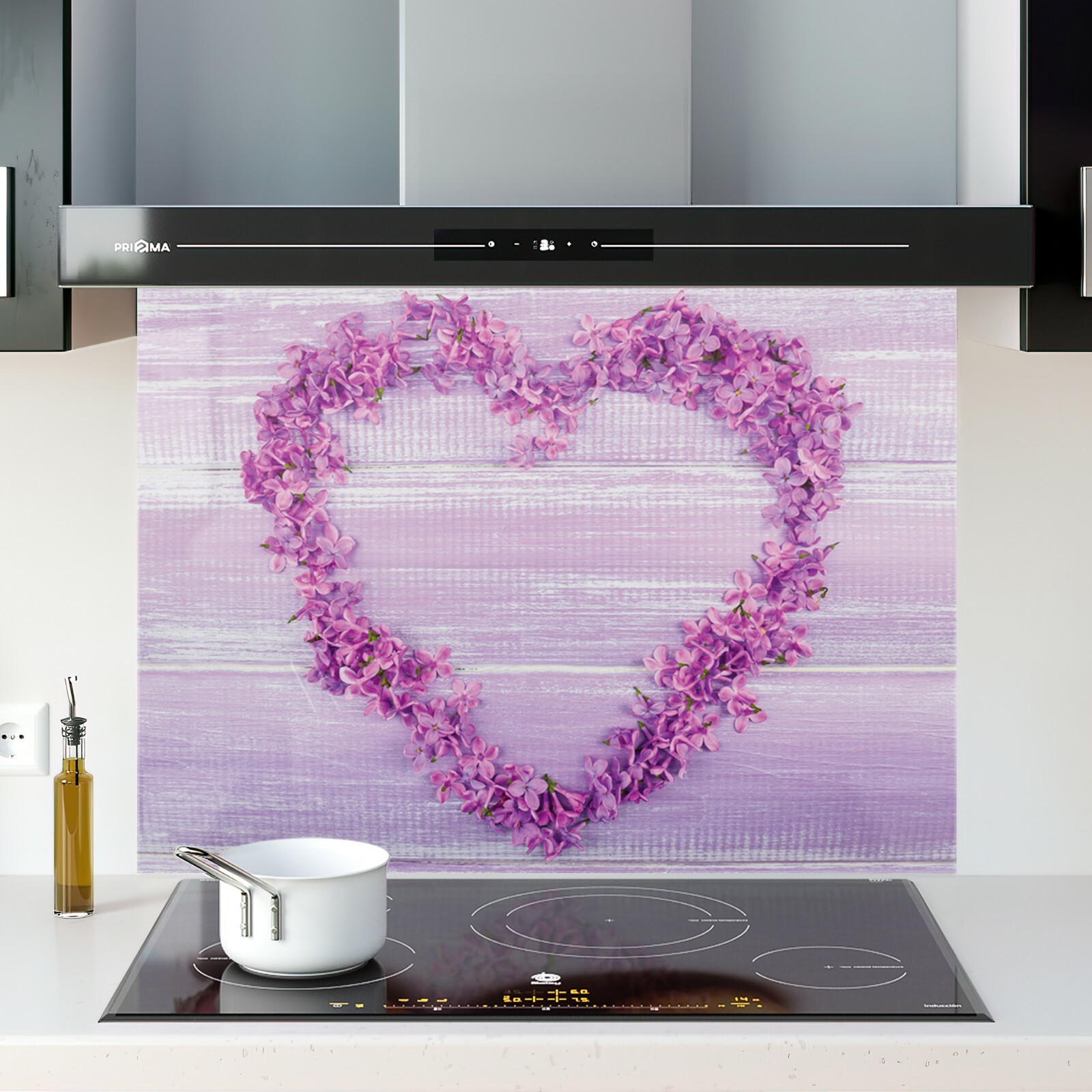 Kitchen Glass Splashback Toughened Tile Cooker ANY SIZE Flower Love ...