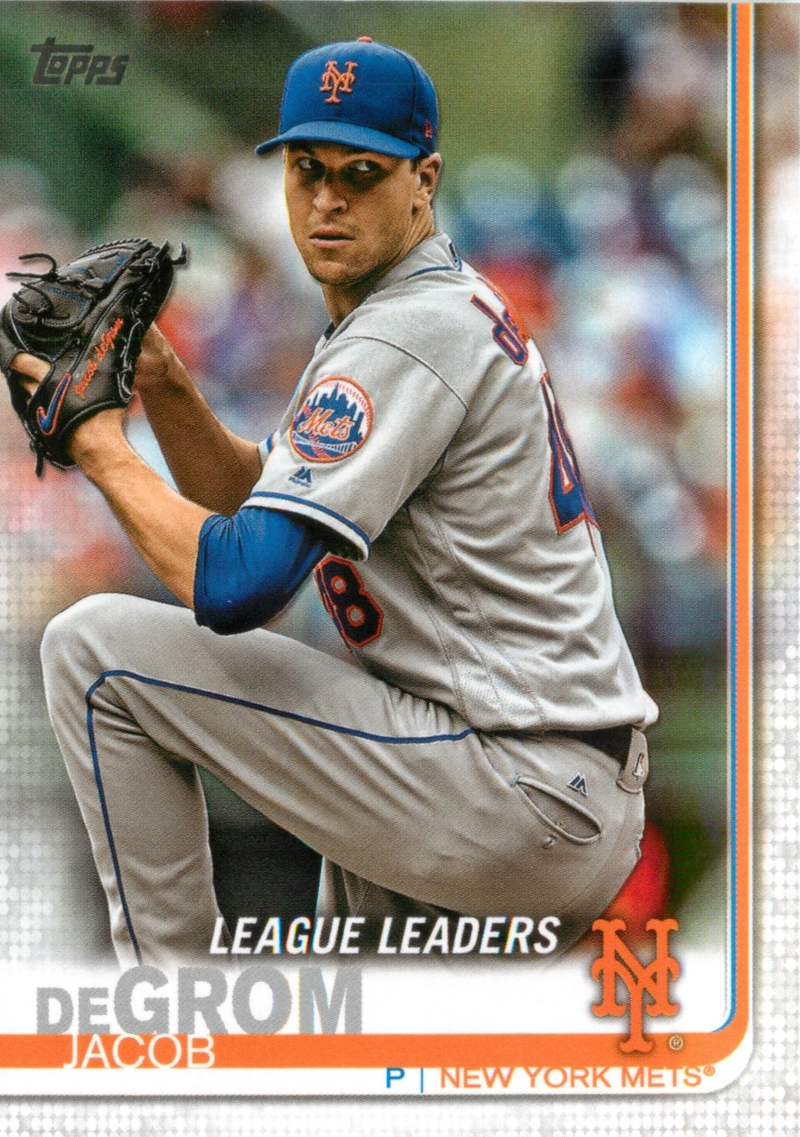 Jacob deGrom 2019 Topps Series 1 Baseball Card #19 New York Mets League ...