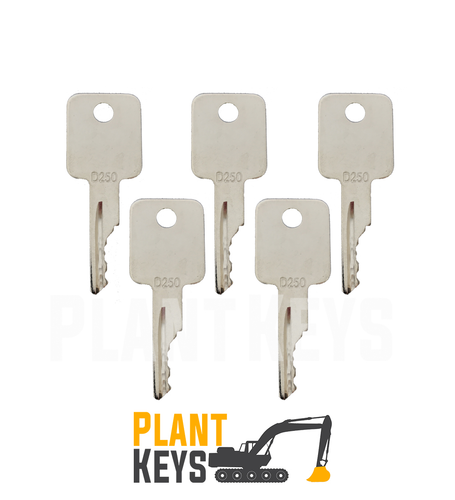 5 Bobcat Case Skidsteer D250 Keys Excavator Ingersol Pollack Terex ...