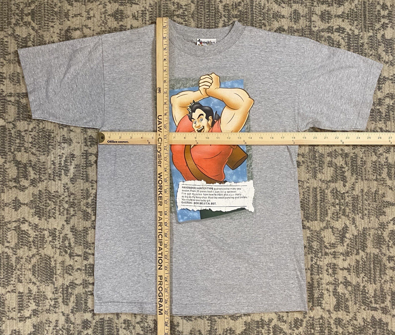 Vintage Disney Villain Gaston Shirt Sz Medium Beauty … - Gem