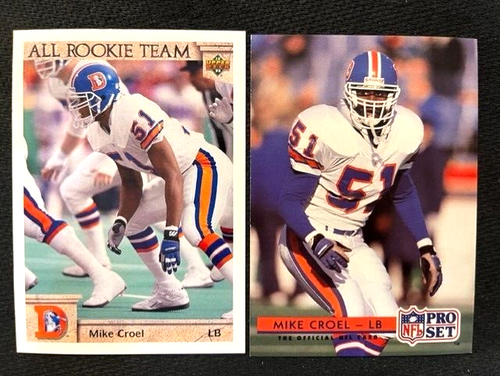 NFL - Mike Croel 1992 Upper Deck All Rookie Team & 1992 Pro Set ...