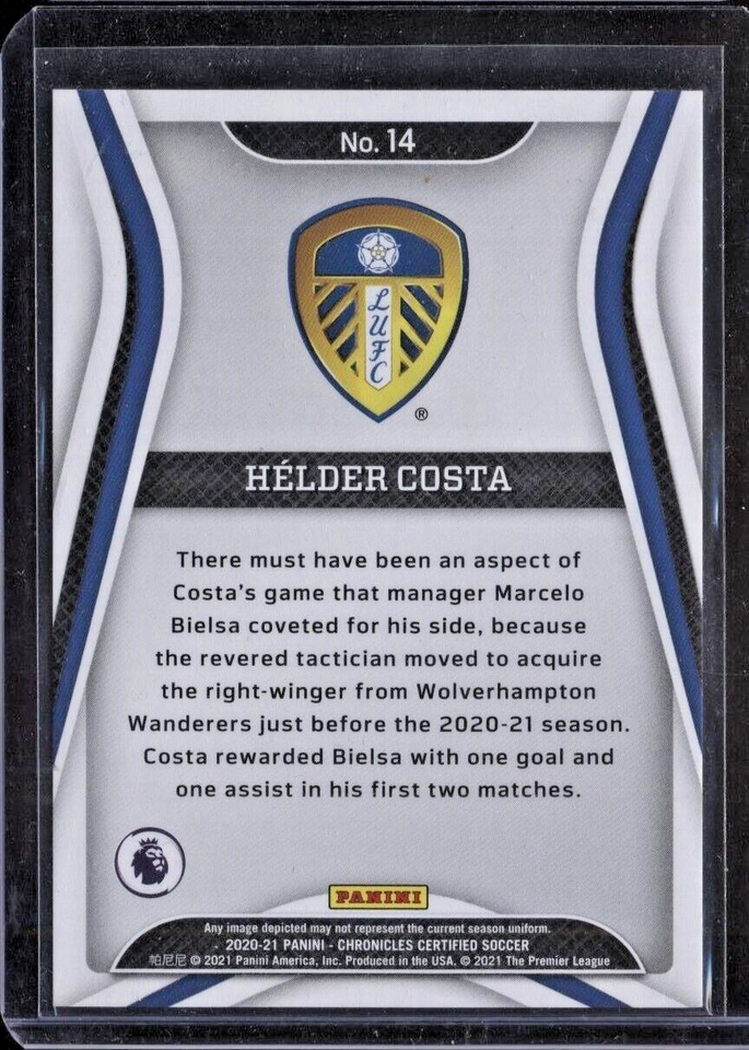 Helder Costa Panini Chronicles EPL Soccer 20-21 Certified RC Leeds | eBay