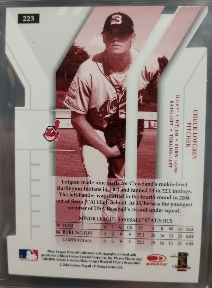 2004 Donruss Elite Extra Edition Chuck Lofgren Aspirations auto die-cut ...