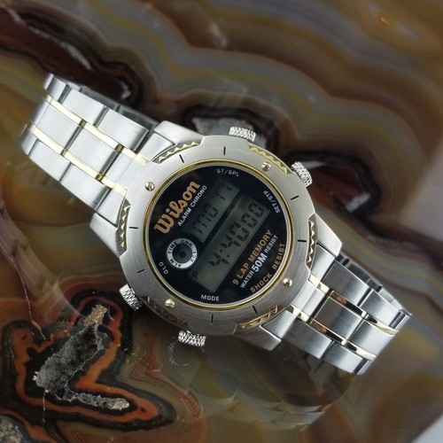 Vintage Mens WILSON Digital Chronograph Alarm Timer Watch Shock Resist ...