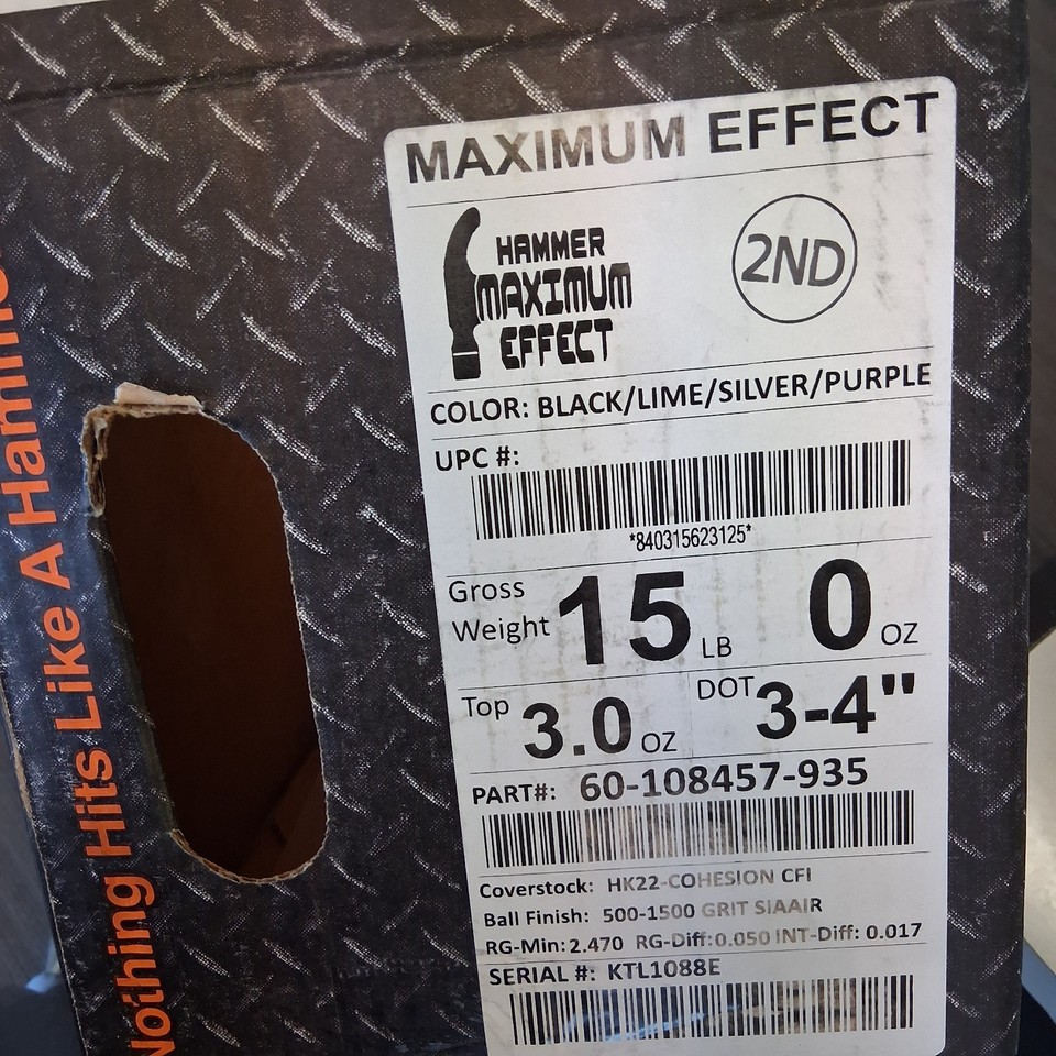 Hammer Maximum Effect bowling ball 15 LB new in box #088 | eBay