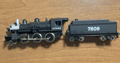 Vintage MEHANO HO Steam Locomotive A.T. & S.F. W/Tender 7809 Near Mint ...