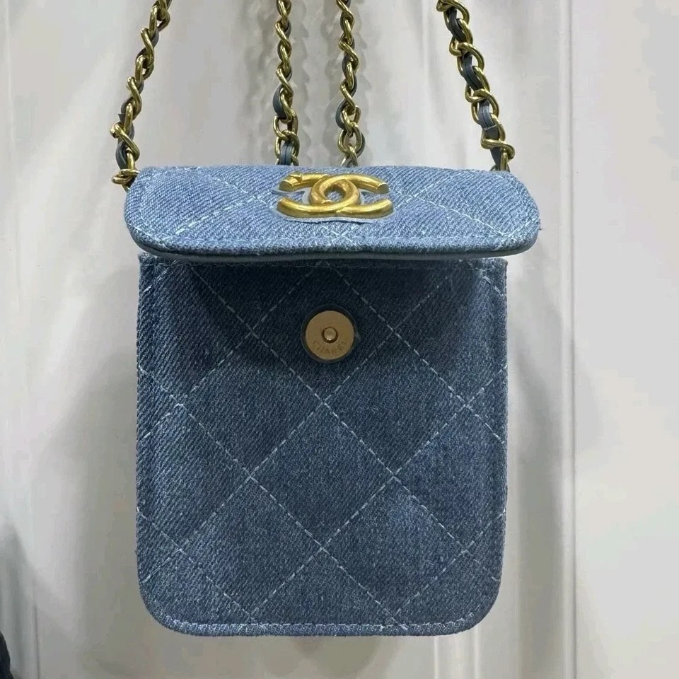 Chanel Demin Cosmetic Crossbody-Blue vanity Case, New 12cm | eBay Australia