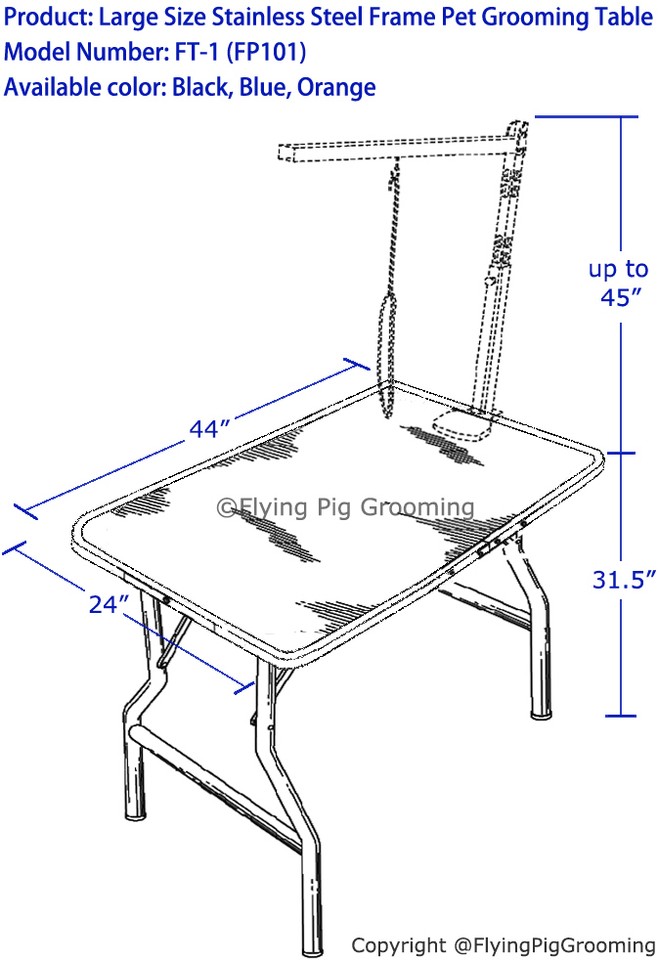 44" Large Stainless Steel Heavy Duty Pet Dog Foldable Grooming Table ...